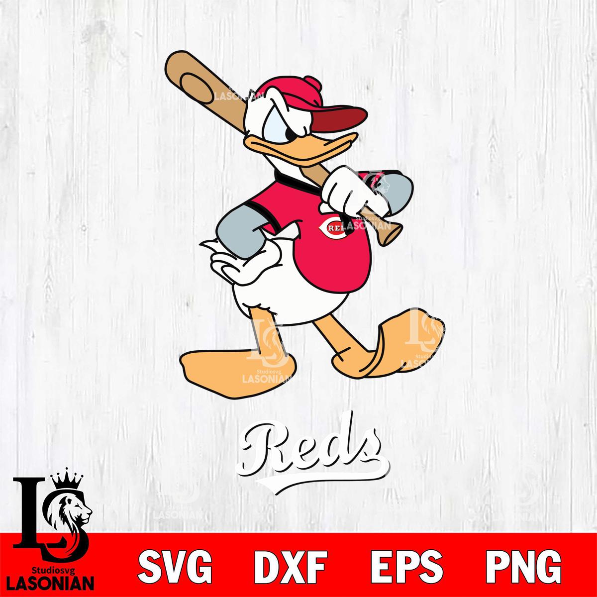 Cincinnati Reds Donald Duck Baseball MLB – lasoniansvg