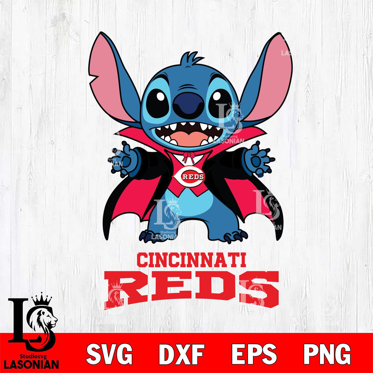 Cincinnati Reds Stitch Vampire halloween – lasoniansvg