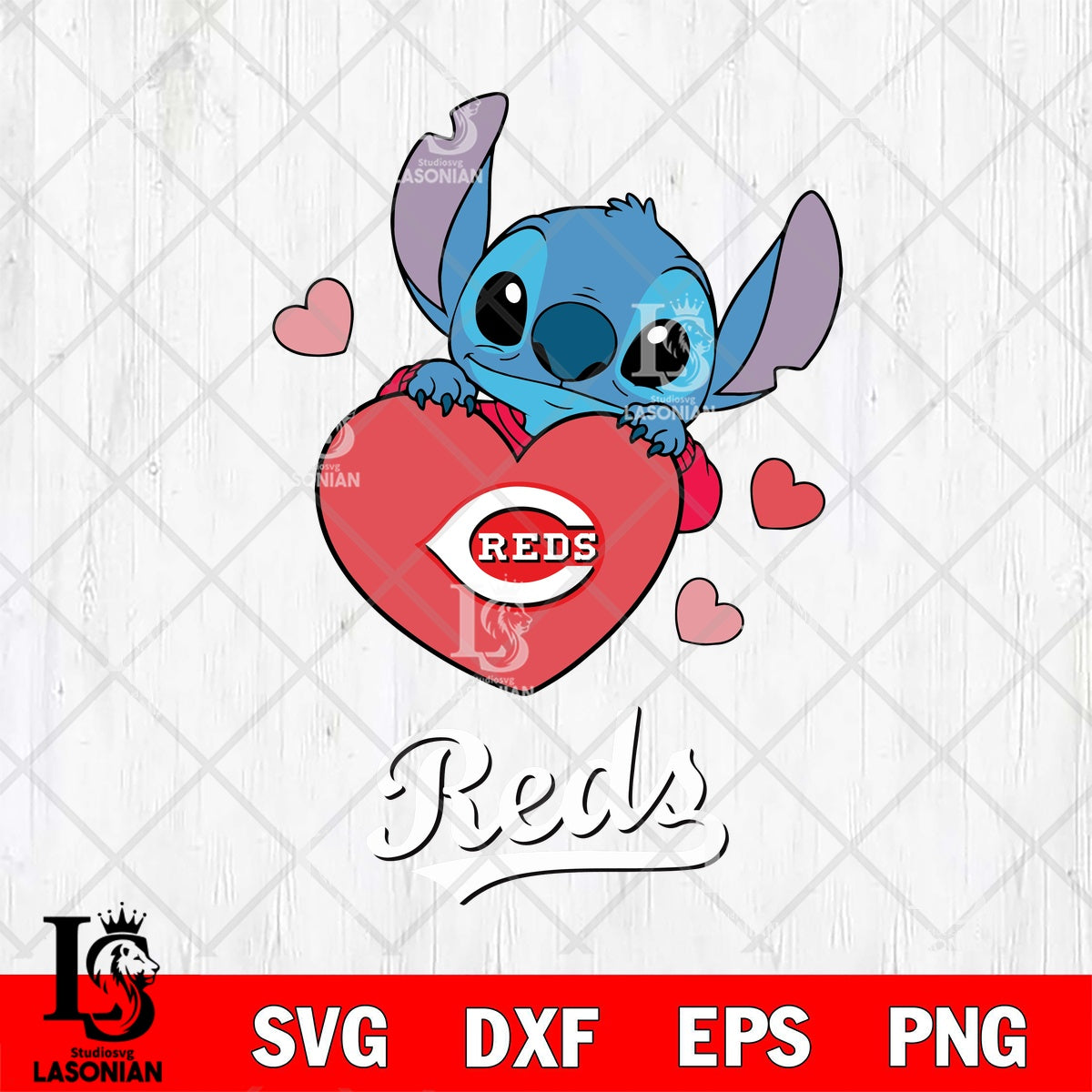 Cincinnati Reds Stitch hugging heart File cut , Criucut , Digital ...