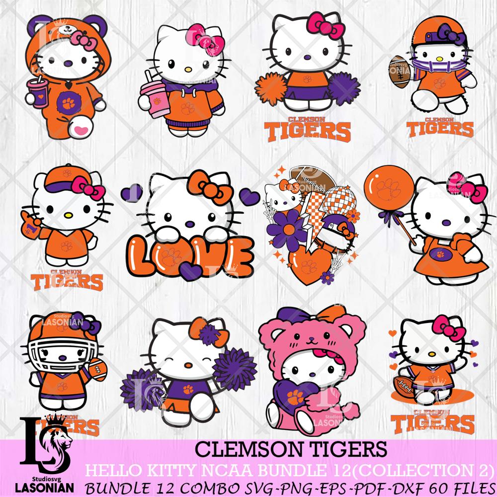 Clemson Tigers Hello Kitty Bundle 12 SVG – lasoniansvg