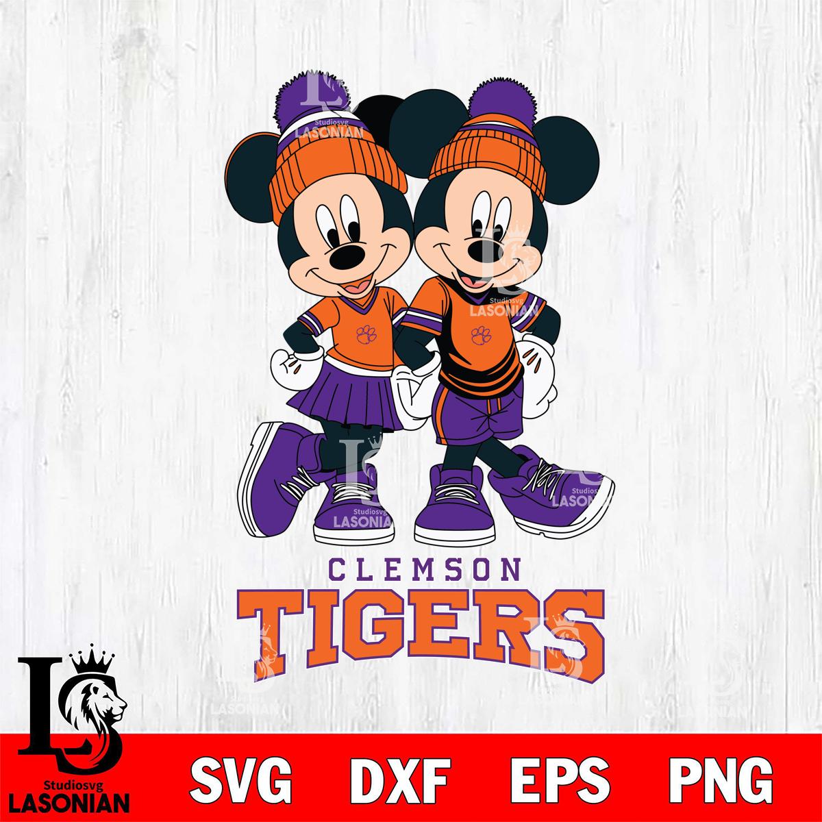Clemson Tigers Mickey And Minnie Mouse Football – lasoniansvg