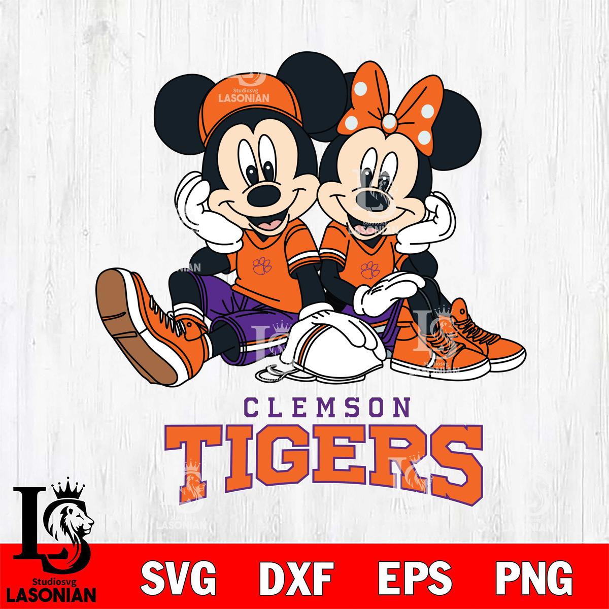 Clemson Tigers Mickey Minnie Mouse Football Sit – lasoniansvg
