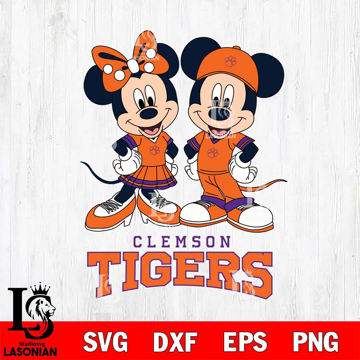 Clemson Tigers Mickey Minnie Mouse rugby ball – lasoniansvg