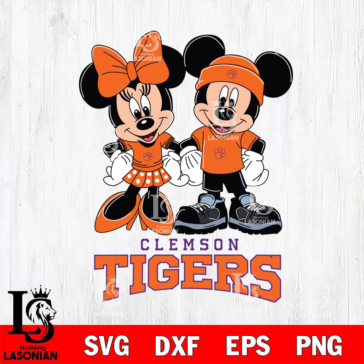 Clemson Tigers Mickey Minnie Rugby ball – lasoniansvg
