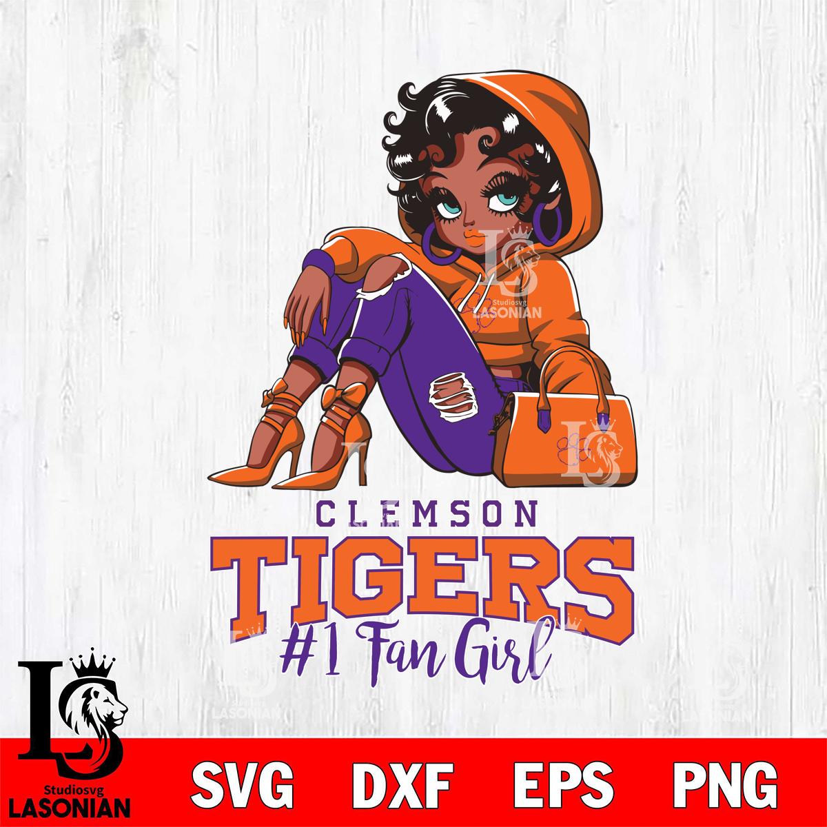 Clemson Tigers #1 beauty Black Fan Girl – lasoniansvg