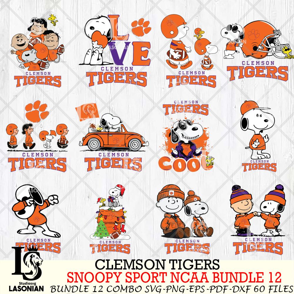 Clemson Tigers Snoopy NCAA Bundle 12 SVG – lasoniansvg