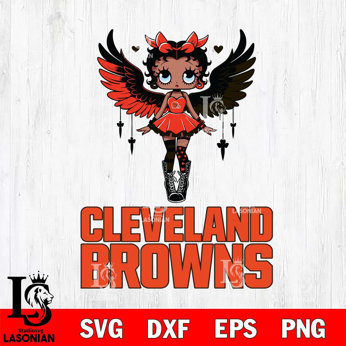 Cleveland Browns Anglel Black Fan Girl Betty Boop – lasoniansvg