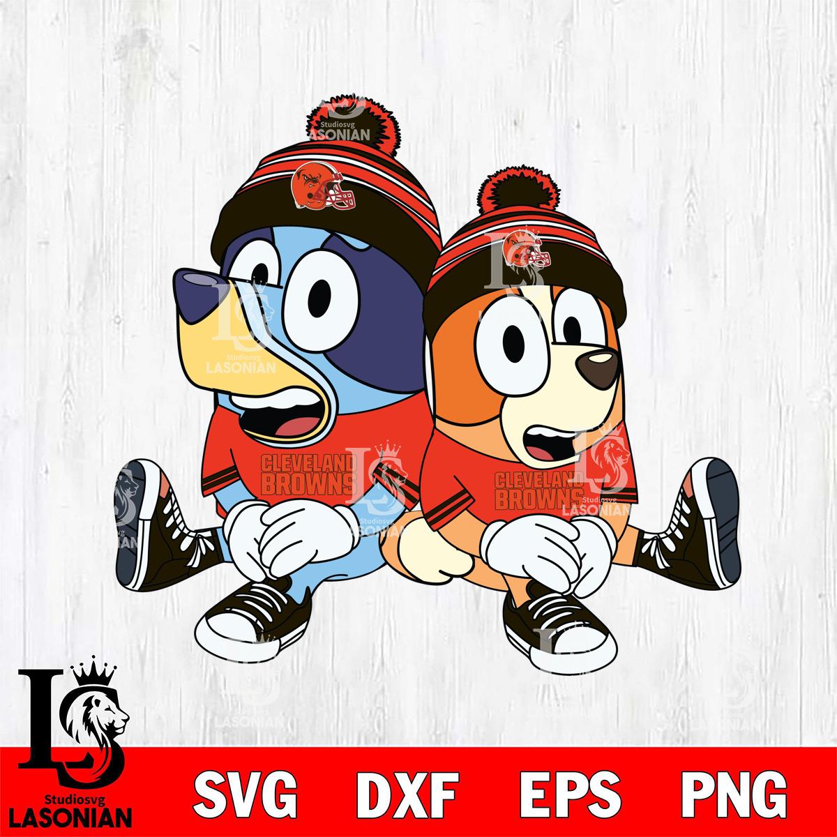 Cleveland Browns Bluey & Bingo Football – lasoniansvg