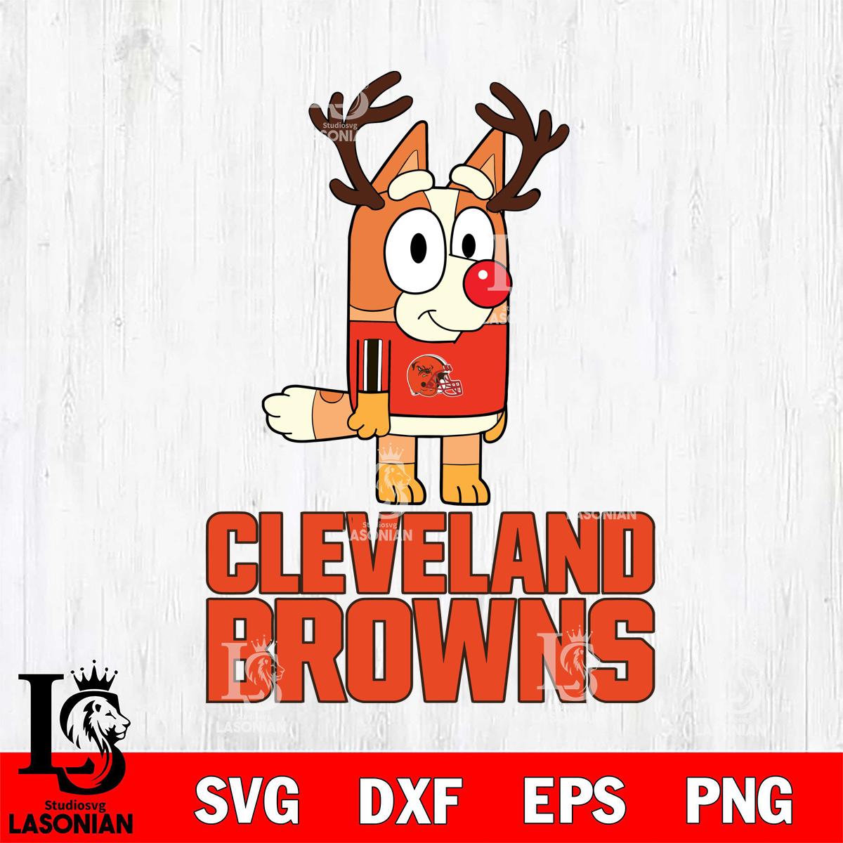 Cleveland Browns Bluey Chilli Christmas Deer – lasoniansvg