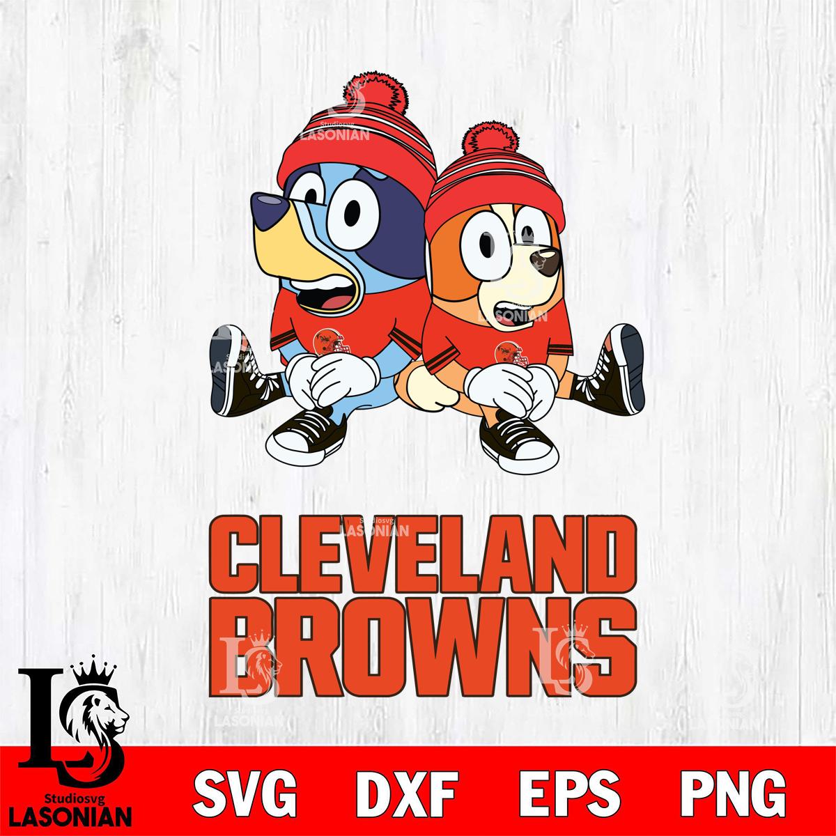 Cleveland Browns Christmas Bluey & Bingo Sit – lasoniansvg