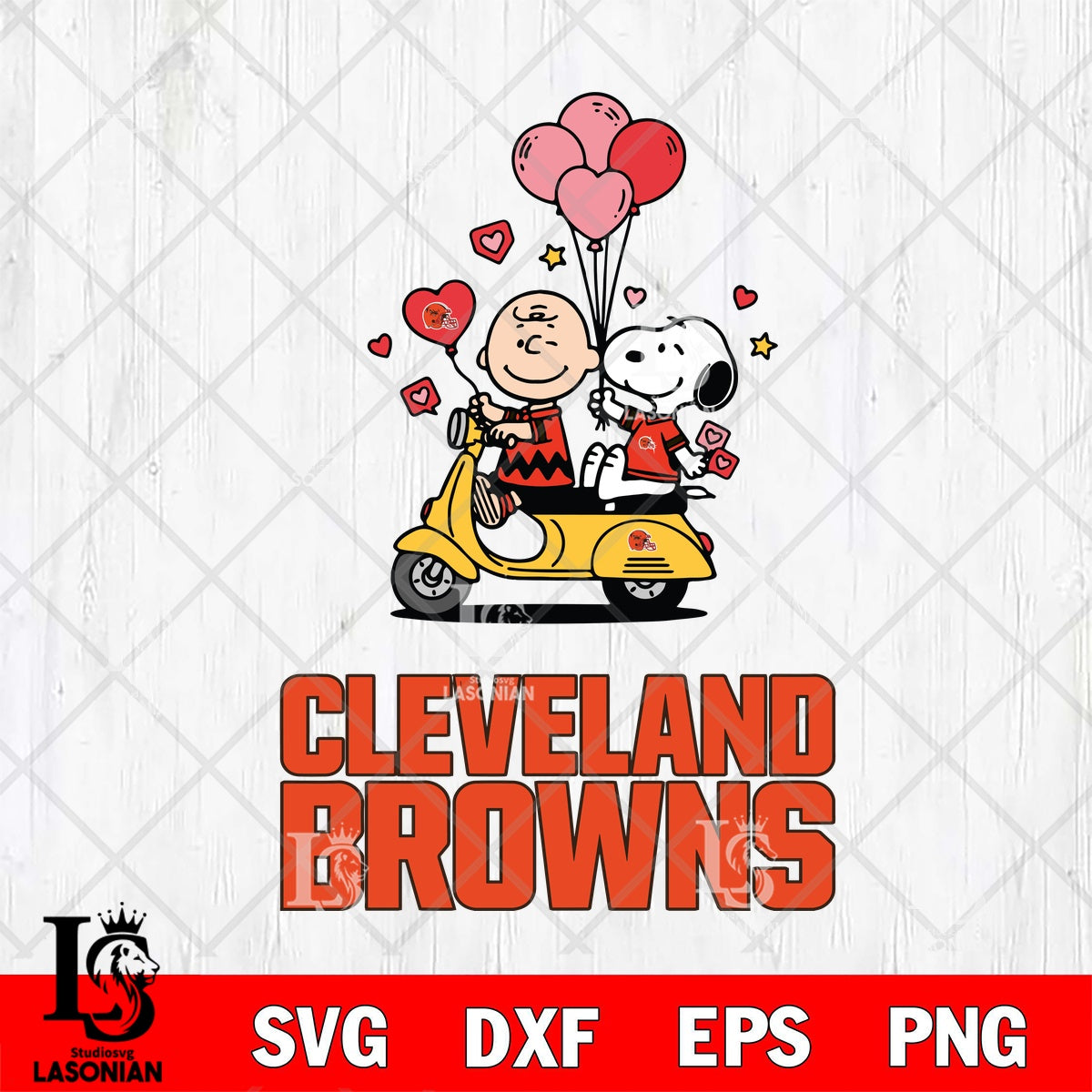 Cleveland Browns Snoopy and Charlie Brown Valentine File Cut, NFL SVG ...