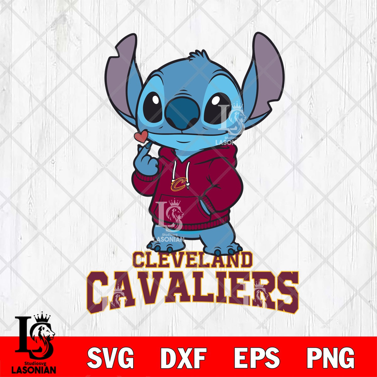 Cleveland Cavaliers Stitch finger heart File cut , Criucut , Digital ...