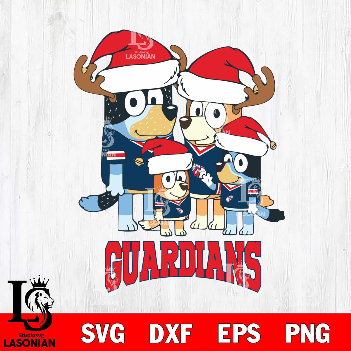 Cleveland Guardians Christmas Bluey Santa Family – lasoniansvg