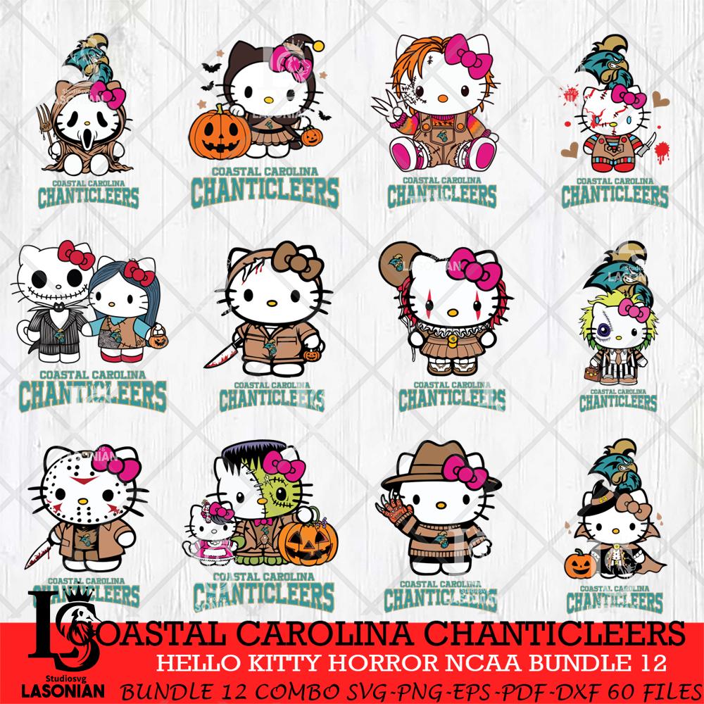 Coastal Carolina Chanticleers Hello Kitty Horror NCAA Bundle 12 SVG ...