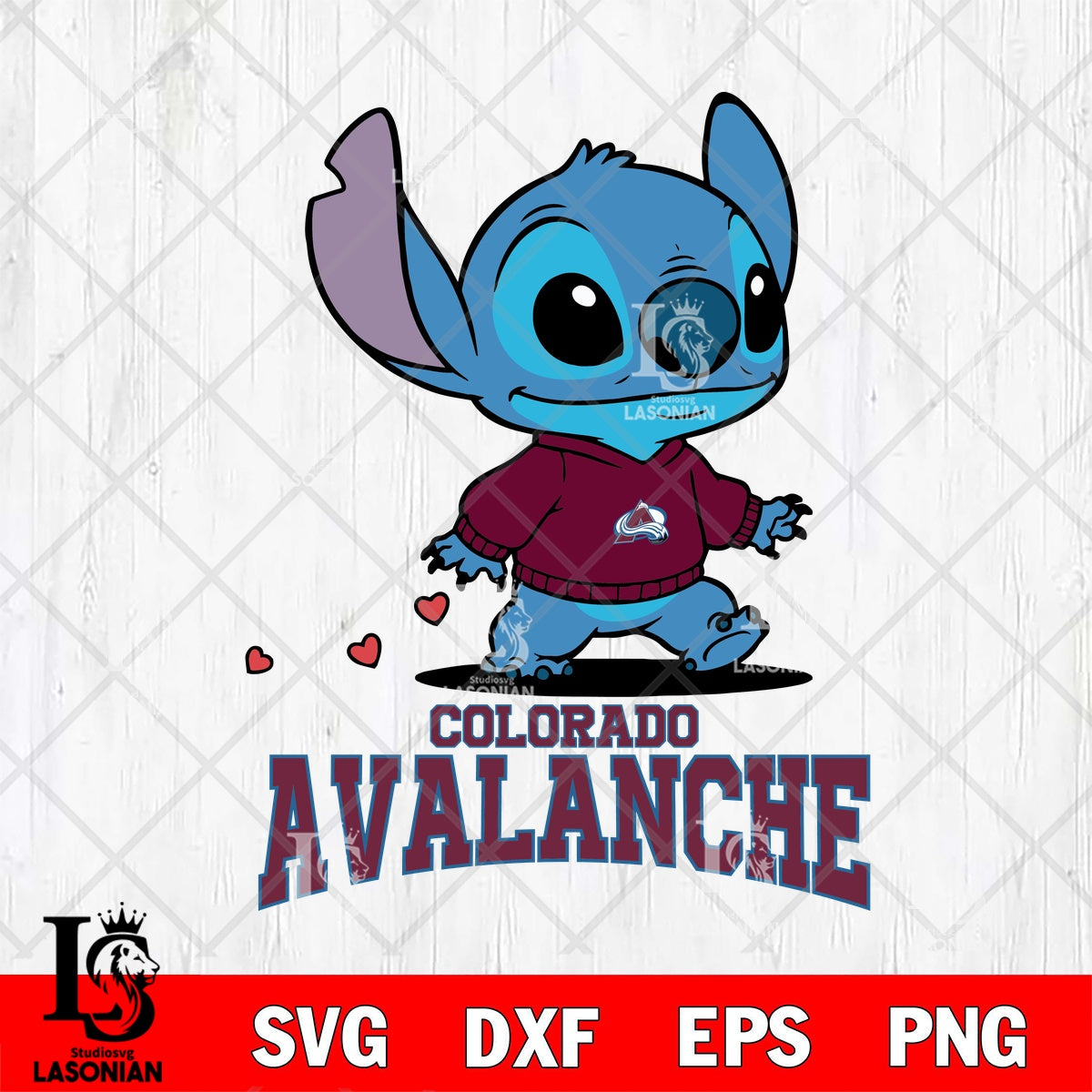 Colorado Avalanche Stitch walking cartoon File cut , Criucut , Digital ...