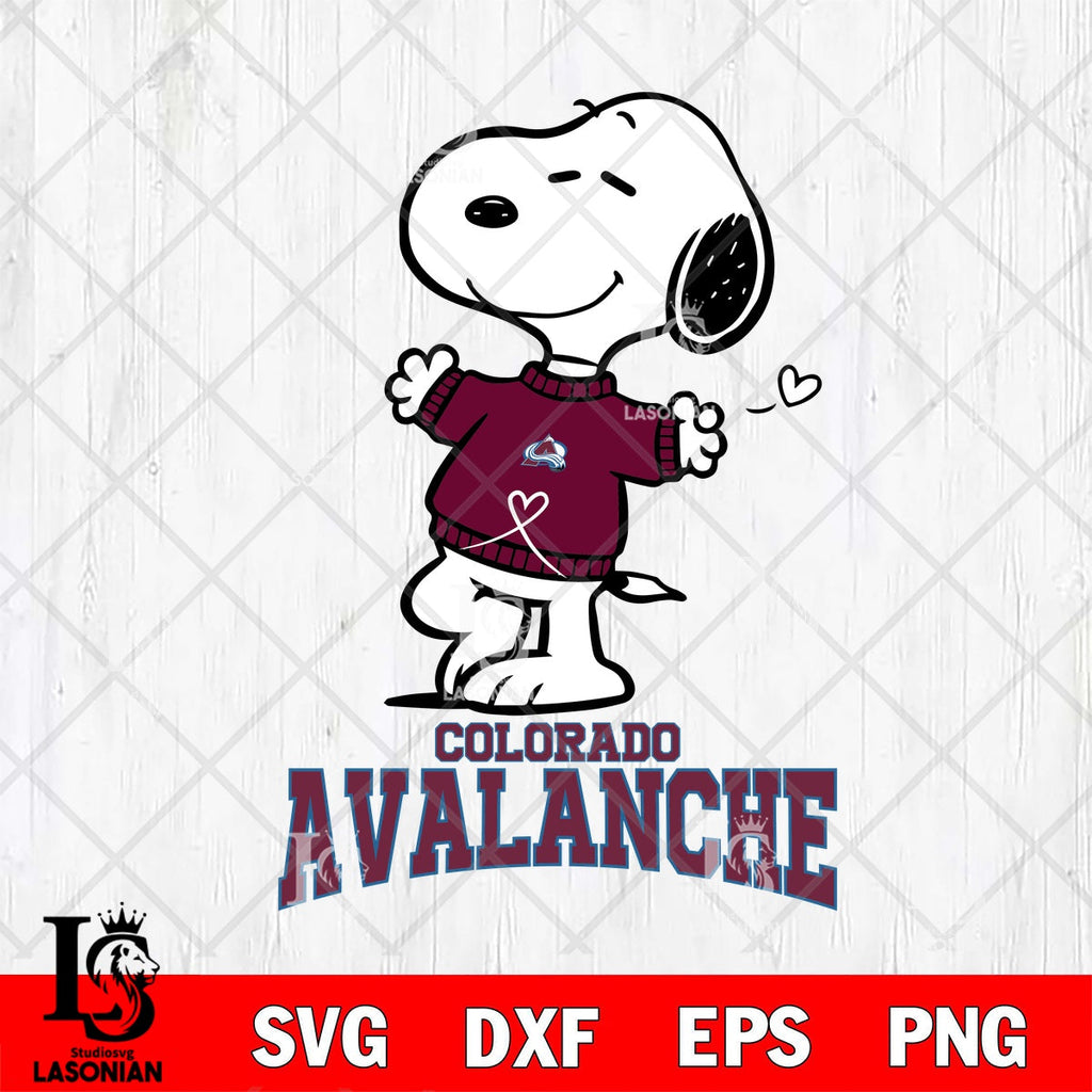 Colorado Avalanche snoopy cartoon illustration File cut , Criucut ...