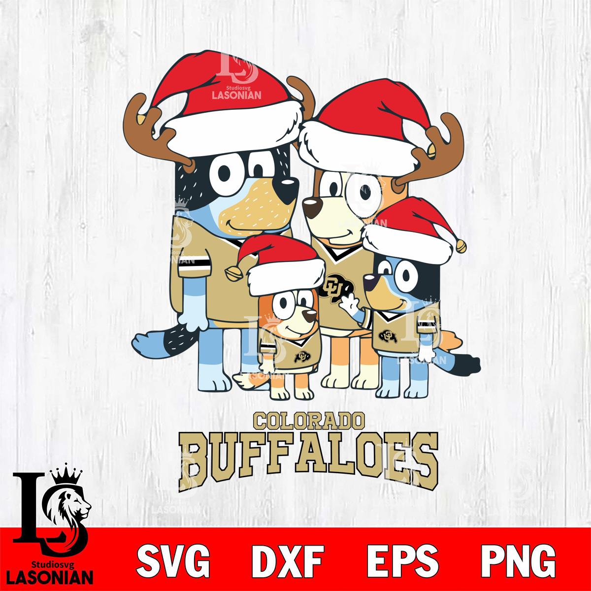 Colorado Buffaloes Christmas Bluey Santa Family – lasoniansvg