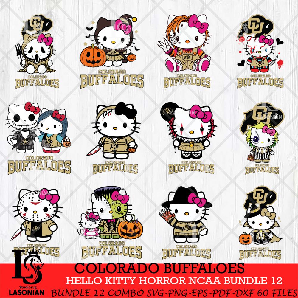 Colorado Buffaloes Hello Kitty Horror NCAA Bundle 12 SVG – lasoniansvg