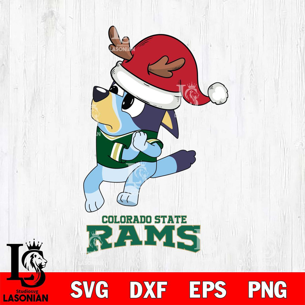 Colorado State Rams Christmas Bluey Santa Claus – lasoniansvg