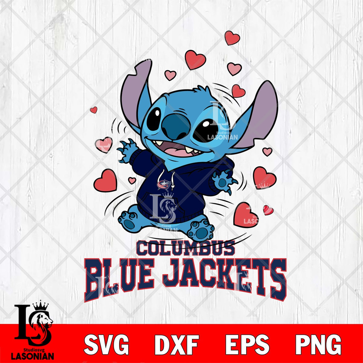 Columbus Blue Jackets Stitch jumping File cut , Criucut , Digital ...