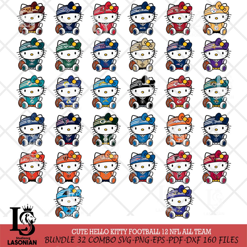 Cute Hello Kitty Football 12 NFL – lasoniansvg
