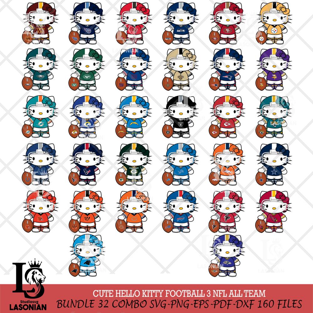 Cute Hello Kitty Football 3 NFL – lasoniansvg