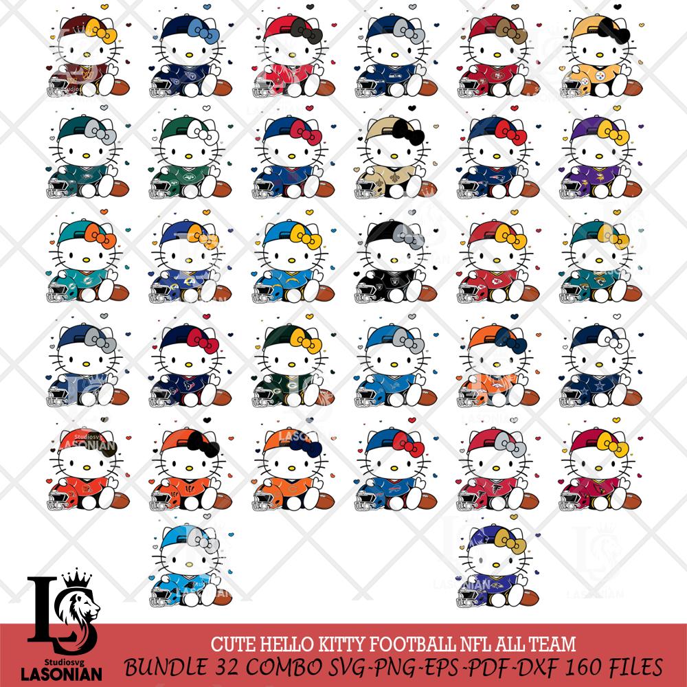 Cute Hello Kitty Football NFL – lasoniansvg