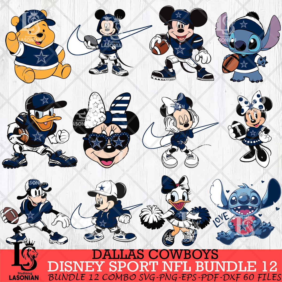 Dallas Cowboys Disney NFL Bundle 12 – lasoniansvg