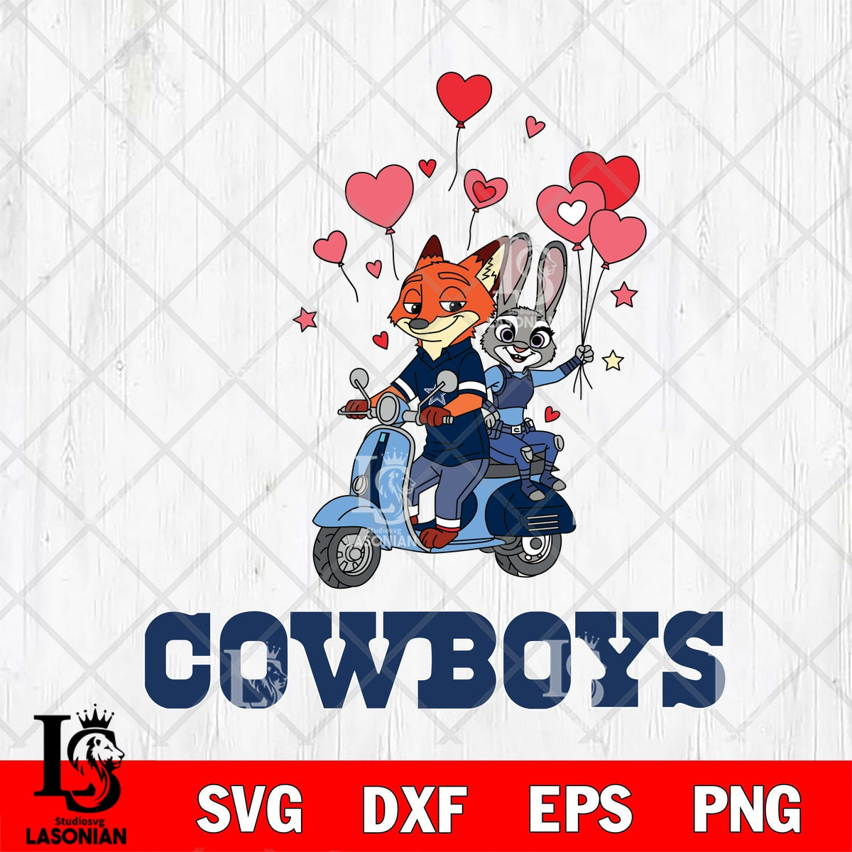 Dallas Cowboys Nick and Judy Valentine File Cut, NFL SVG DXF EPS PNG ...