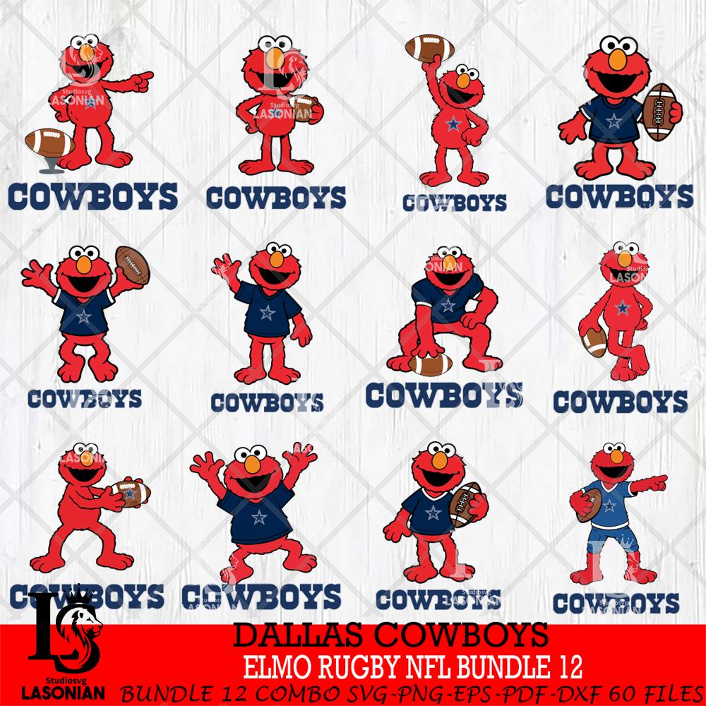 Dallas Cowboys Elmo rugby NFL Bundle File Cut, Elmo bundle SVG DXF EPS ...