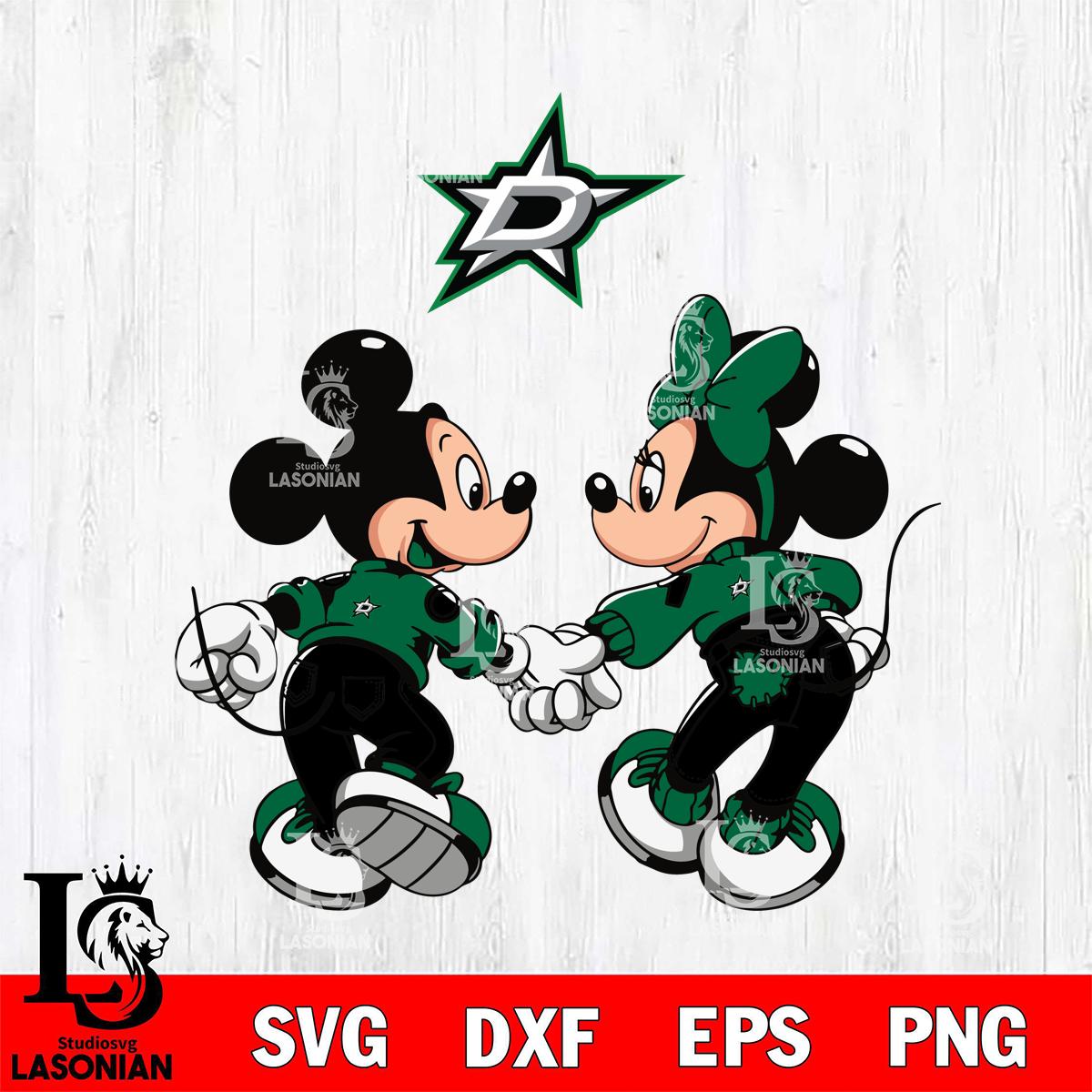 Dallas Stars Fan Minnie And Mickey Love – lasoniansvg