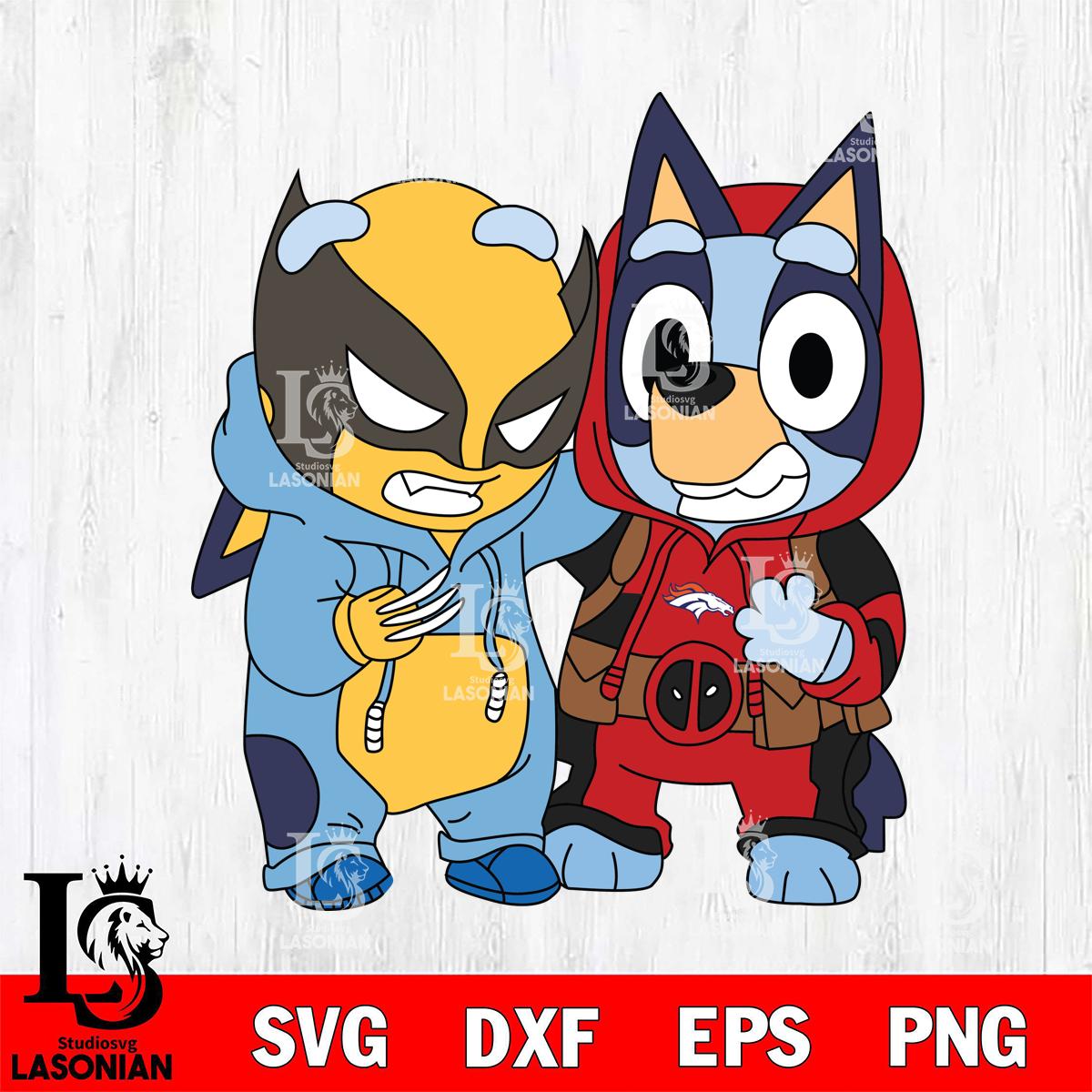 Denver Broncos Bluey Deadpool Wolverine 2 – lasoniansvg