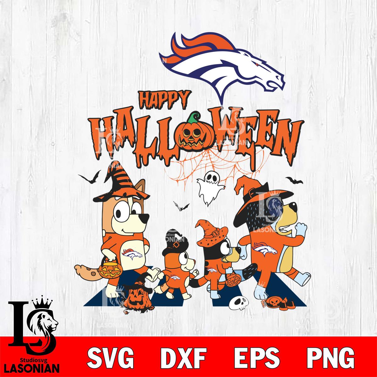 Denver Broncos Bluey Halloween Family – lasoniansvg
