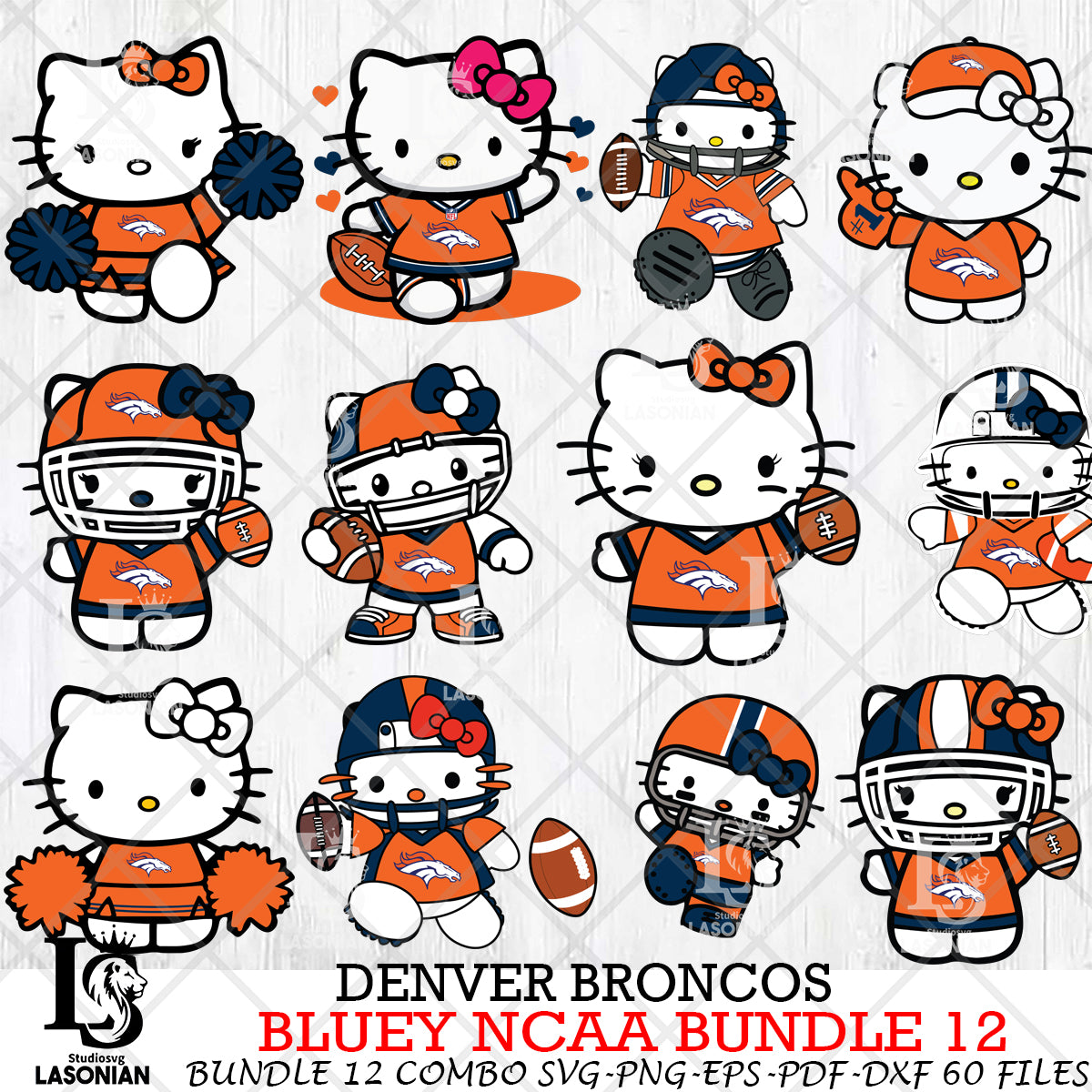 Denver Broncos Hello Kitty NFL Bundle 12 – lasoniansvg