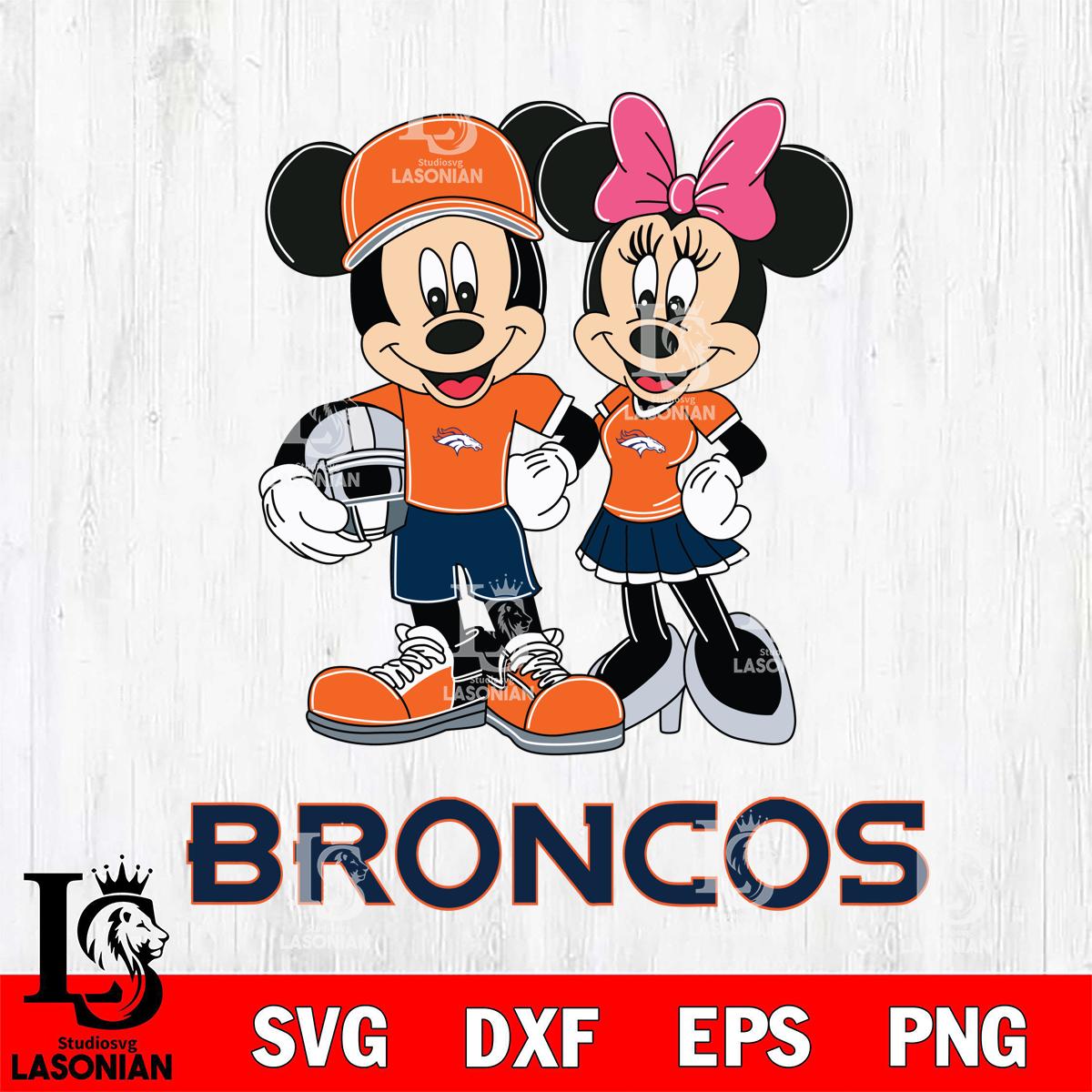Denver Broncos Mickey Minnie Mouse Helmet – lasoniansvg