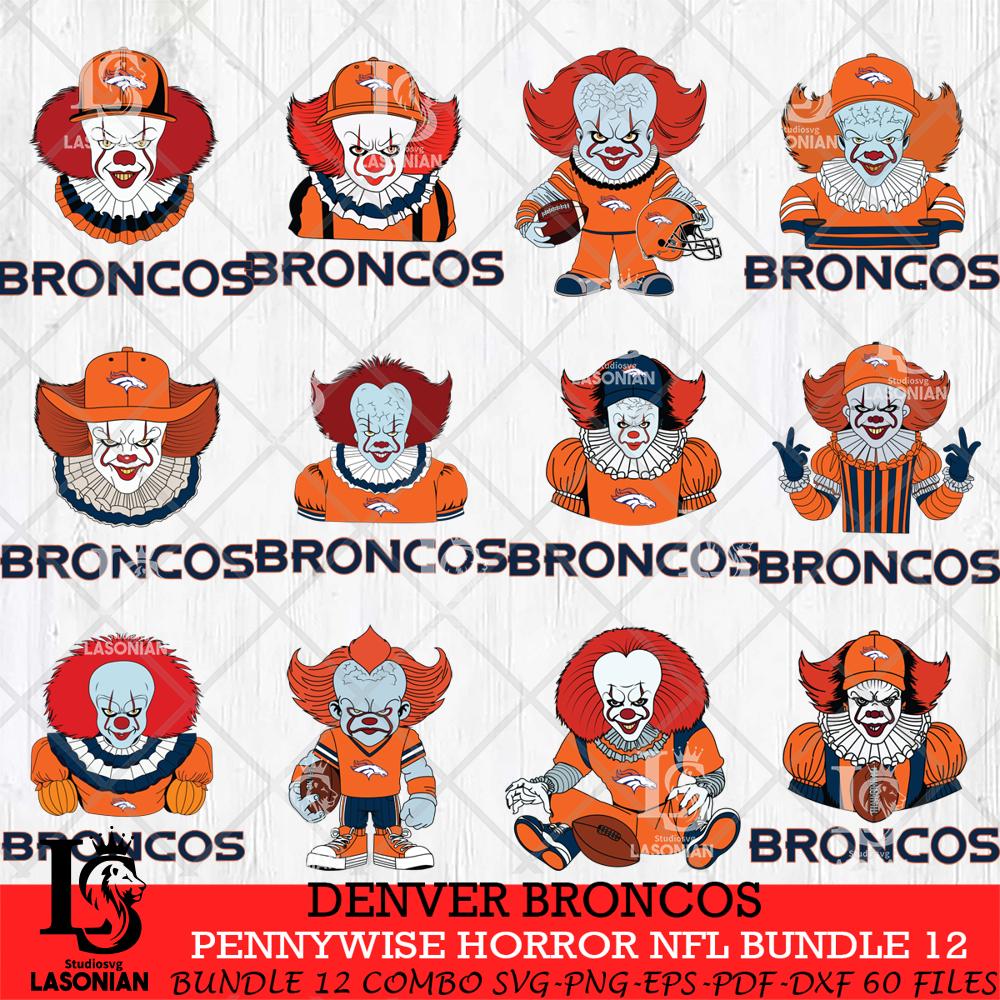 Denver Broncos Pennywise Horror NFL Bundle 12 SVG – lasoniansvg