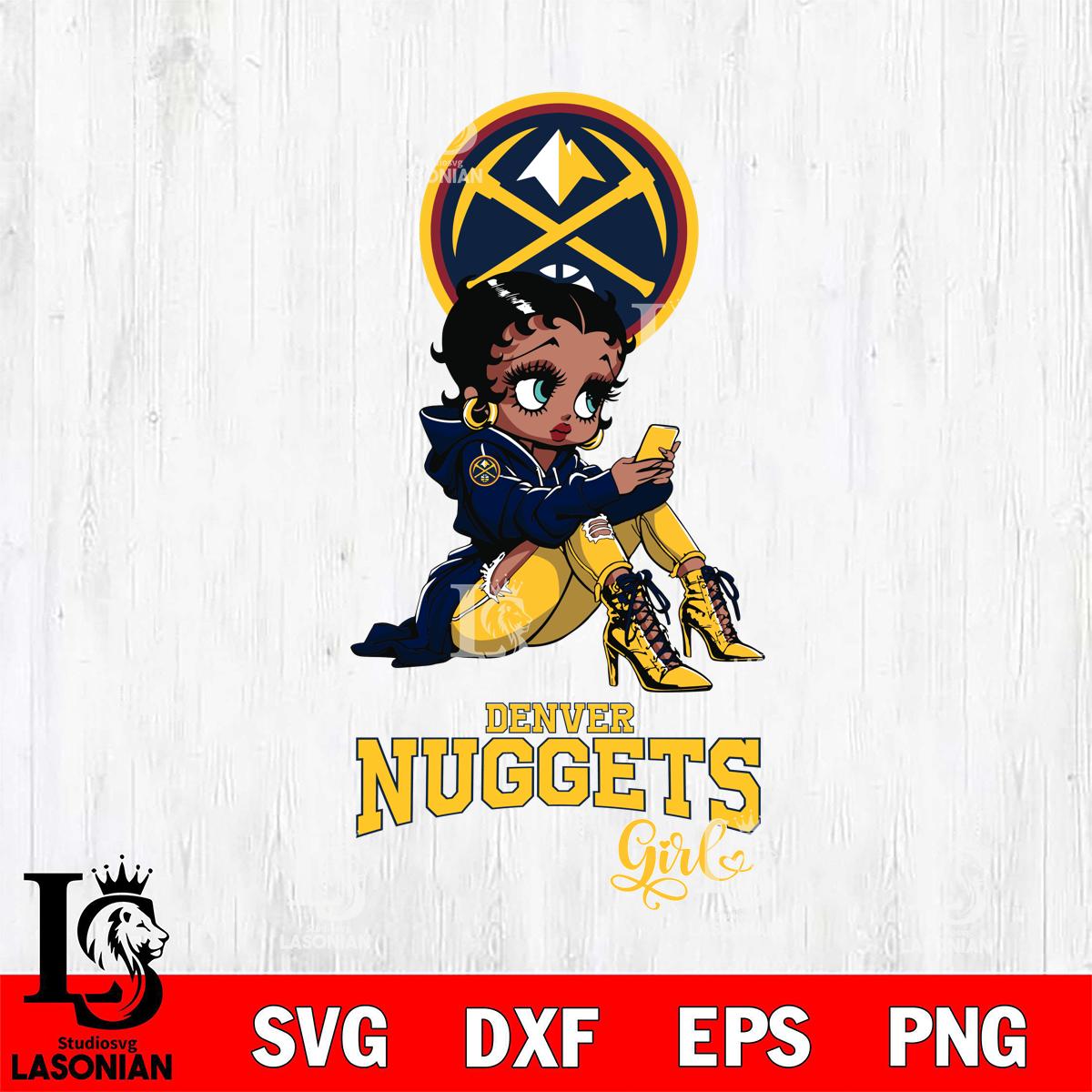 Denver Nuggets Beauty Black Fan Girl Football – lasoniansvg