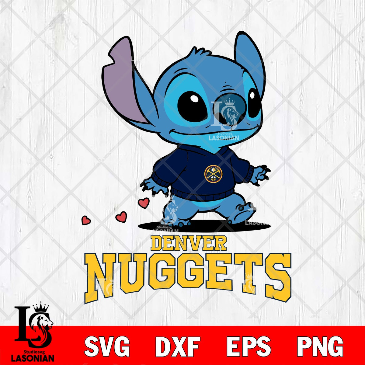 Denver Nuggets Stitch walking cartoon File cut , Criucut , Digital ...
