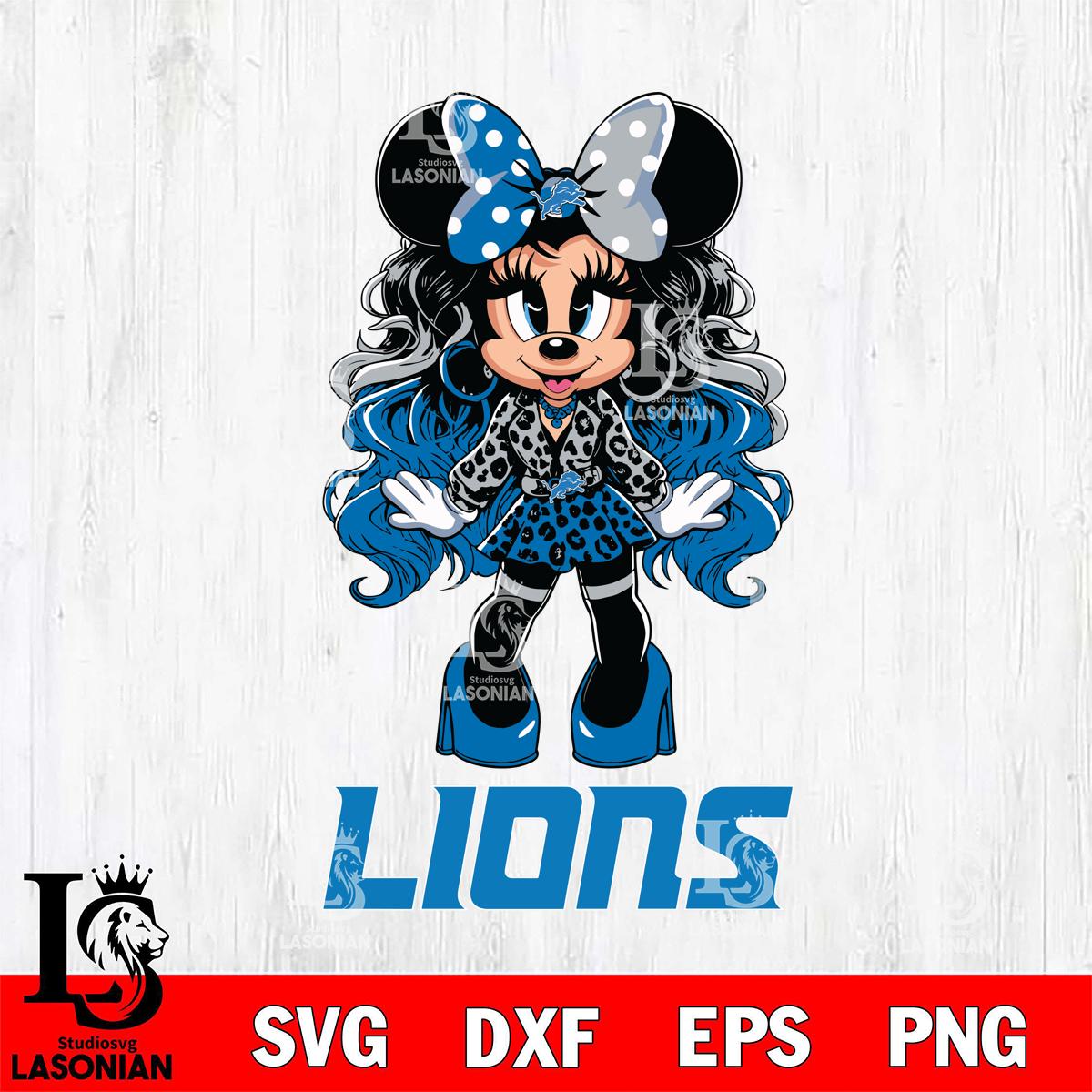 Detroit Lions Beauty Minnie Mouse – lasoniansvg