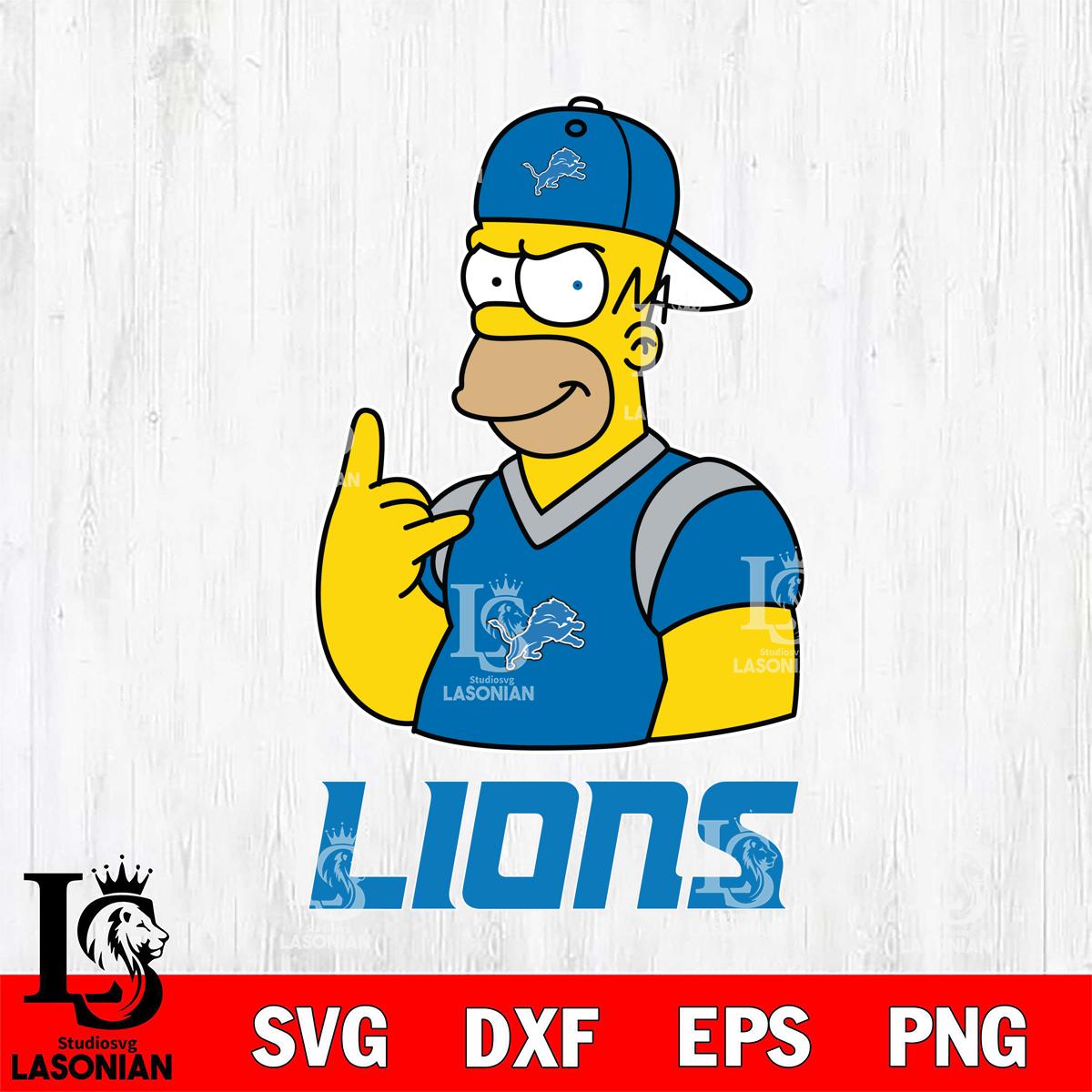 Detroit Lions Homer Simpson Football – lasoniansvg