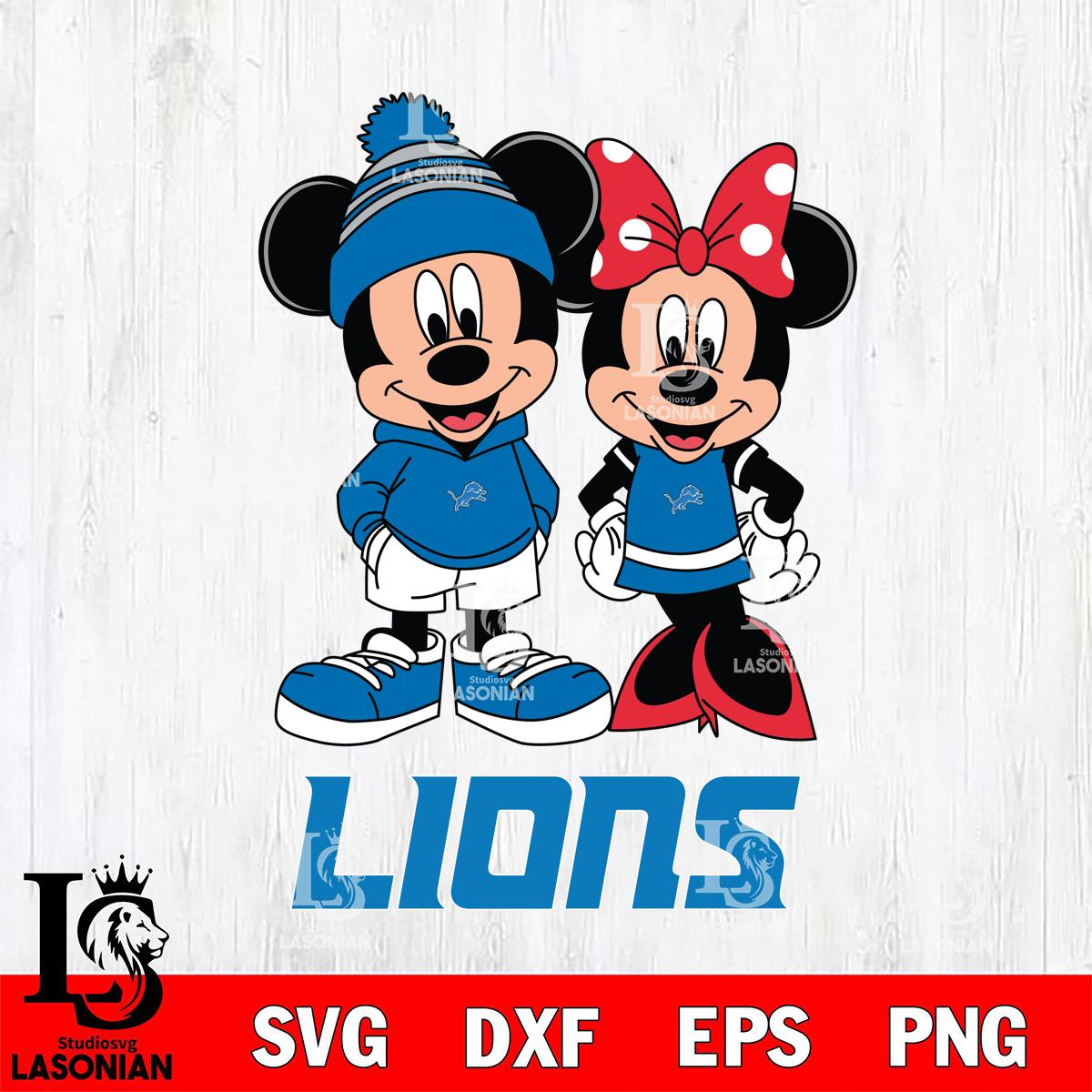 Detroit Lions Mickey Minnie Mouse Cute Football – lasoniansvg