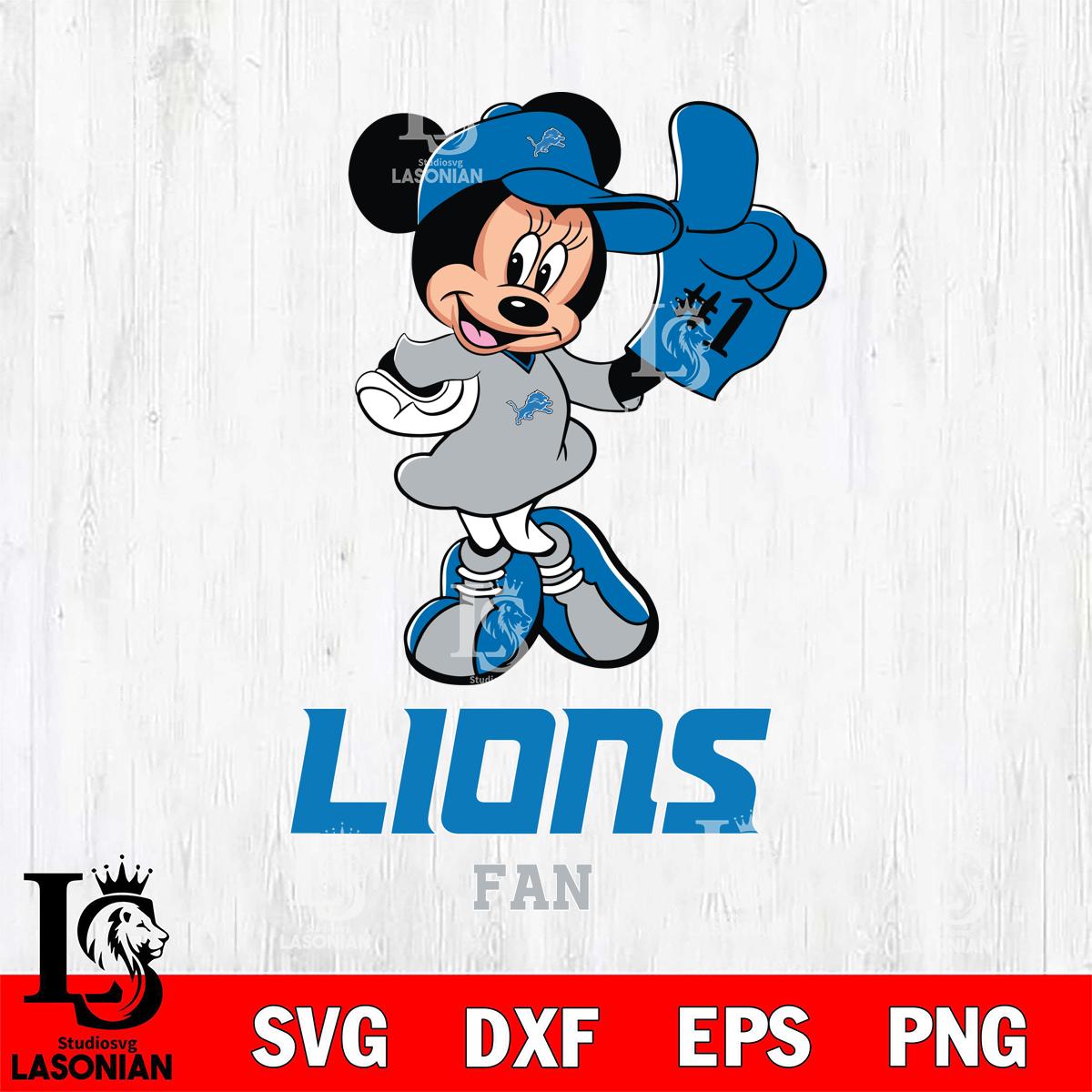 Detroit Lions #1 Fan Minnie Mouse – lasoniansvg