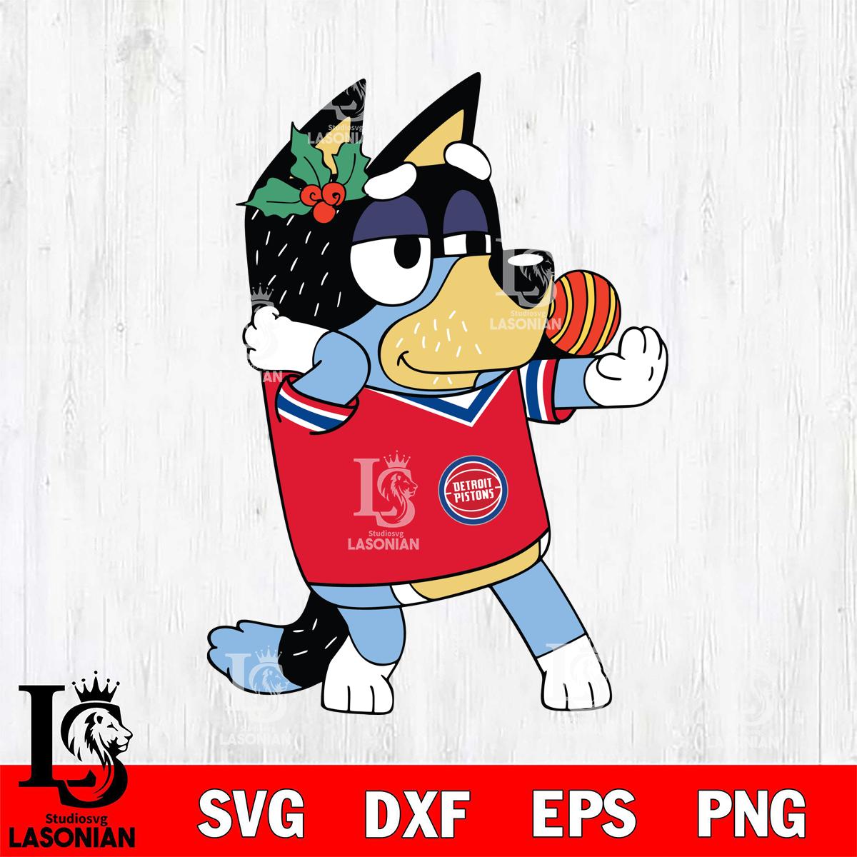 Detroit Pistons Bandit Heeler Christmas – lasoniansvg
