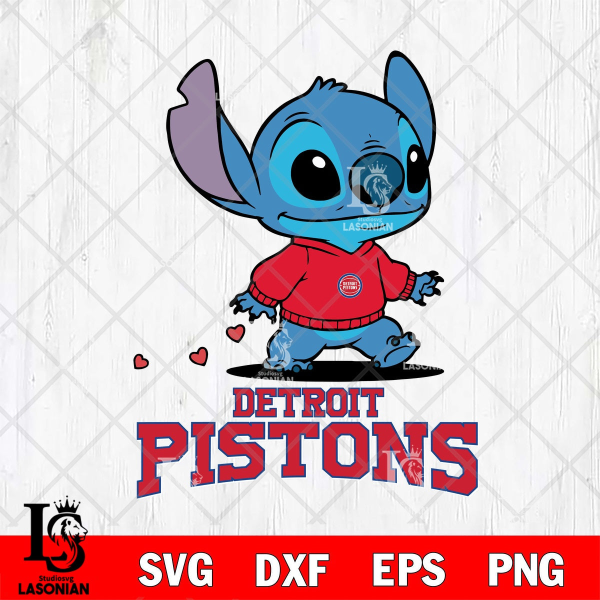 Detroit Pistons Stitch walking cartoon File cut , Criucut , Digital ...