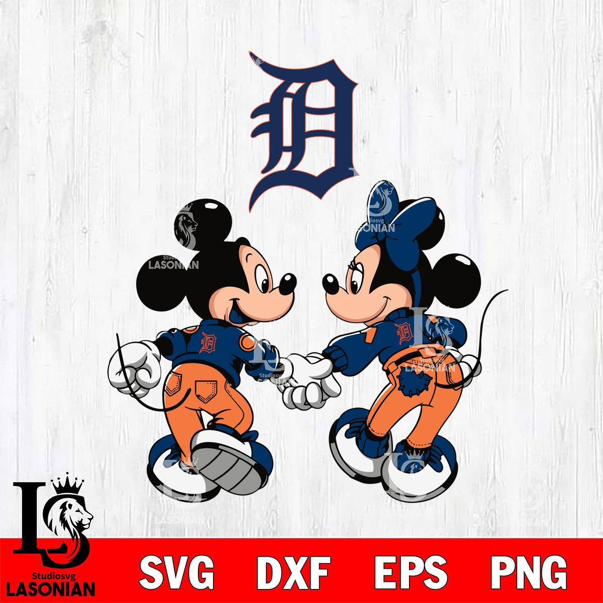 Detroit Tigers Fan Minnie And Mickey Love – lasoniansvg