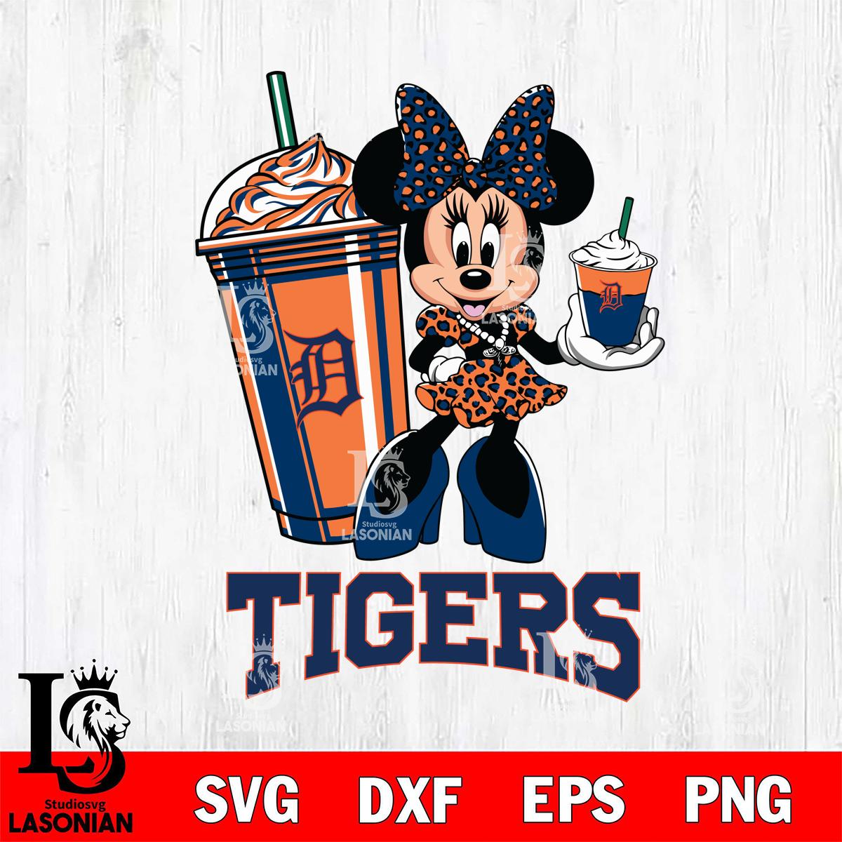 Detroit Tigers Minnie Mouse Fan And Coffee – lasoniansvg