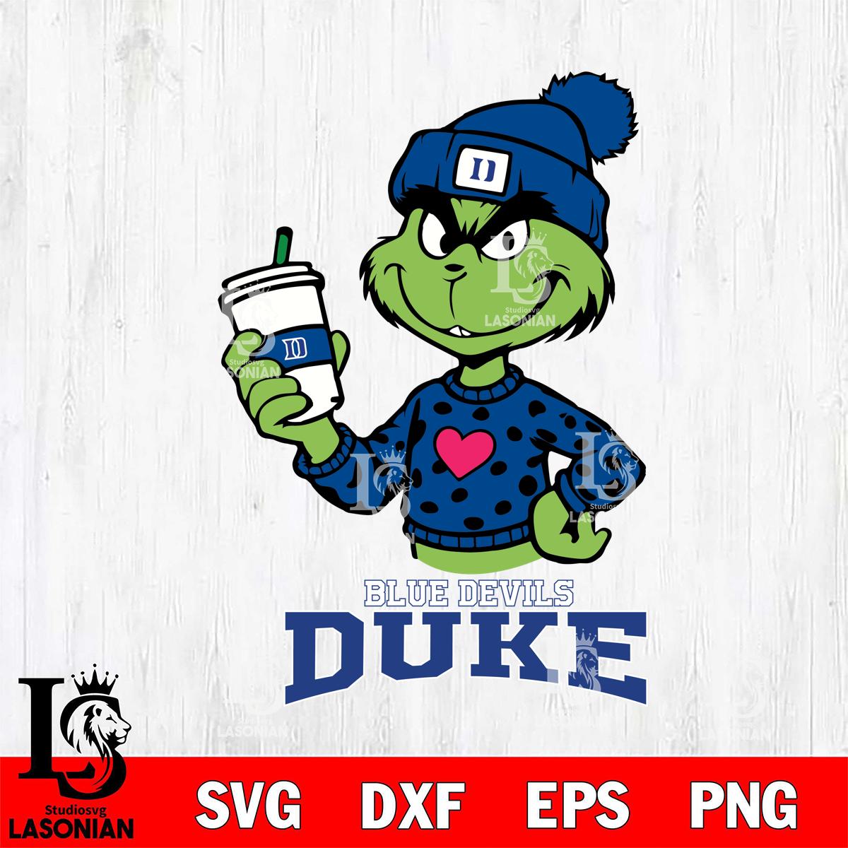 Duke Blue Devils Boujee Grinch Heart Christmas – lasoniansvg