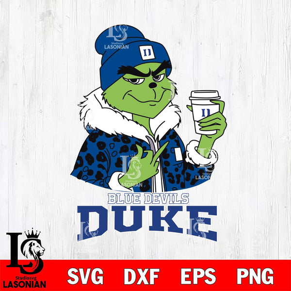 Duke Blue Devils Boujee Grinch Leopard Christmas – lasoniansvg