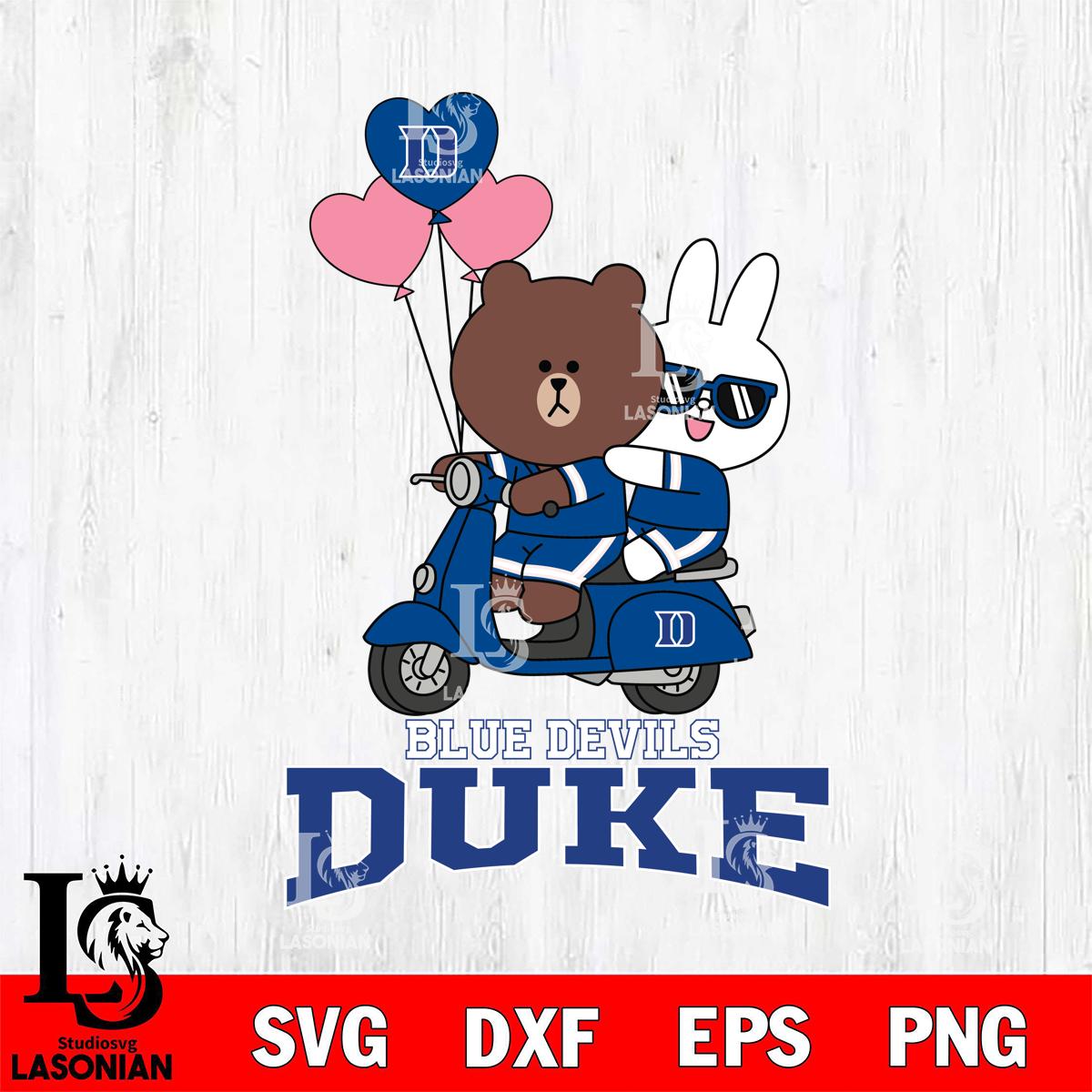 Duke Blue Devils Brown and Cony Valentine File Cut, NCAA SVG DXF EPS ...