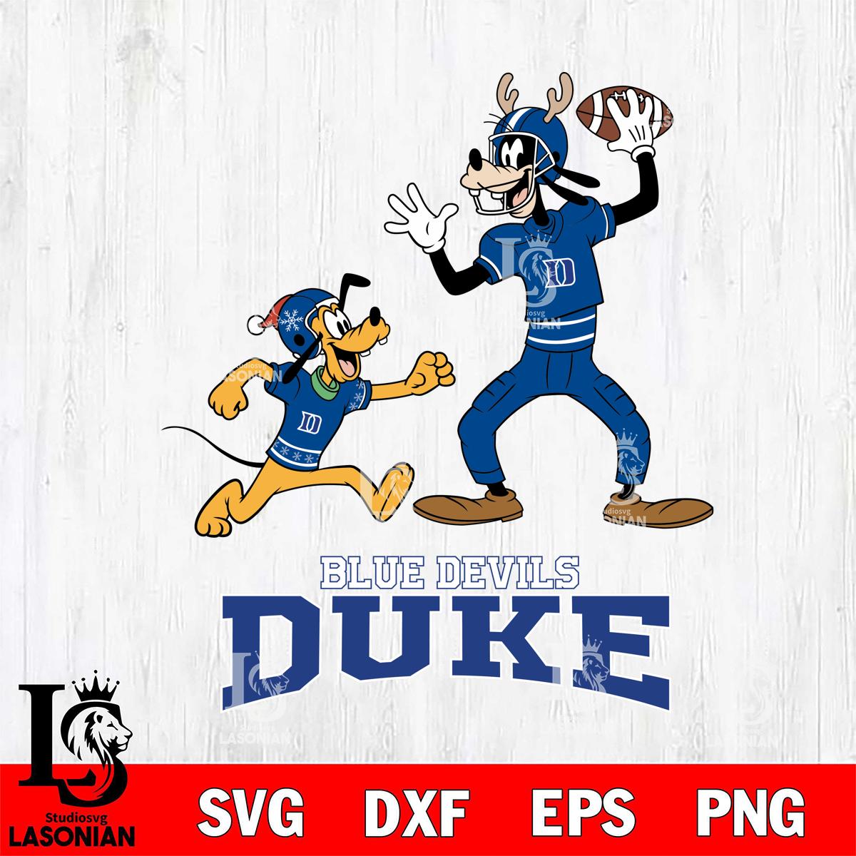 Duke Blue Devils Goofy & Pluto Football – lasoniansvg